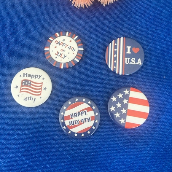 Vintage | Jewelry | Happy 4th Of July Pins Button Pinback Vintageany ...